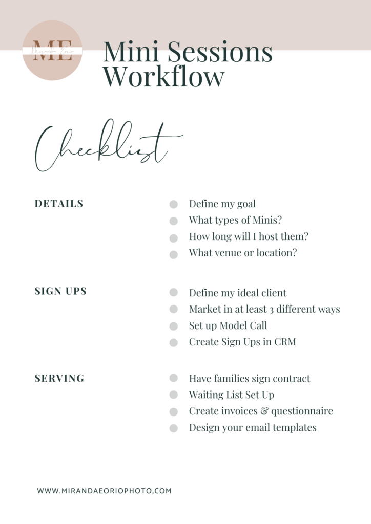 The 6 Pillars of Mini Sessions